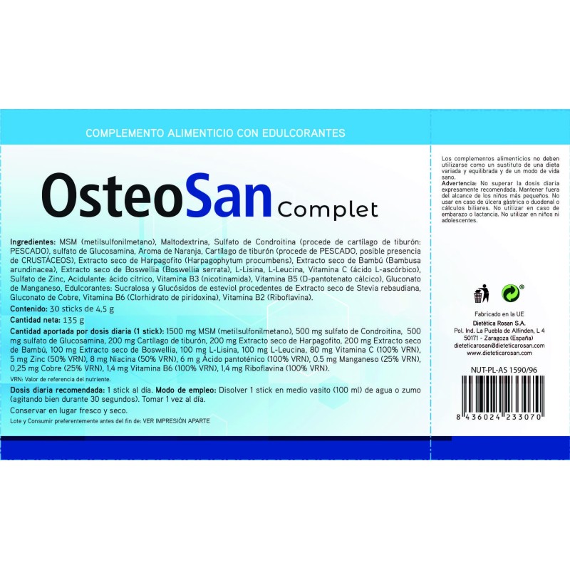 OSTEOSAN COMPLET 30 sobres HERDIBEL
